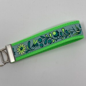 Teal Berries, Birds and Bees Key Fob Wristlet Keychain Keyring, Tula ...