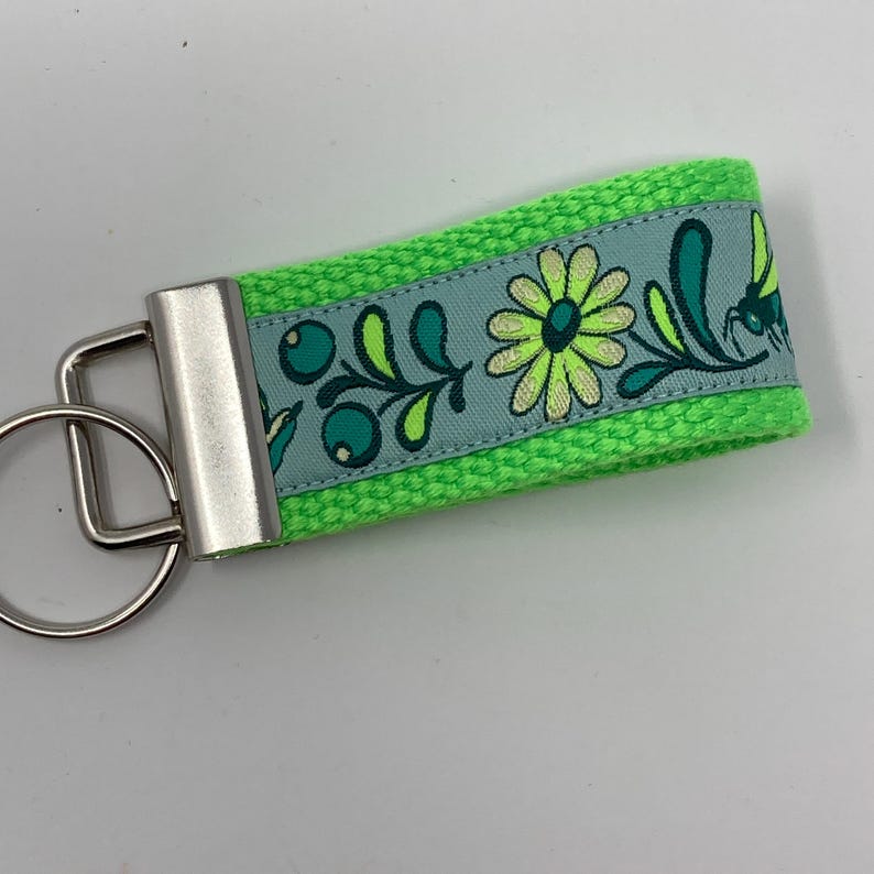 Teal Berries, Birds and Bees Key Fob Wristlet Keychain Keyring, Tula ...