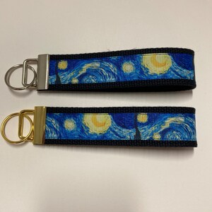 Van Gogh Starry Night Key Fob Wristlet Keychain Keyring - Etsy