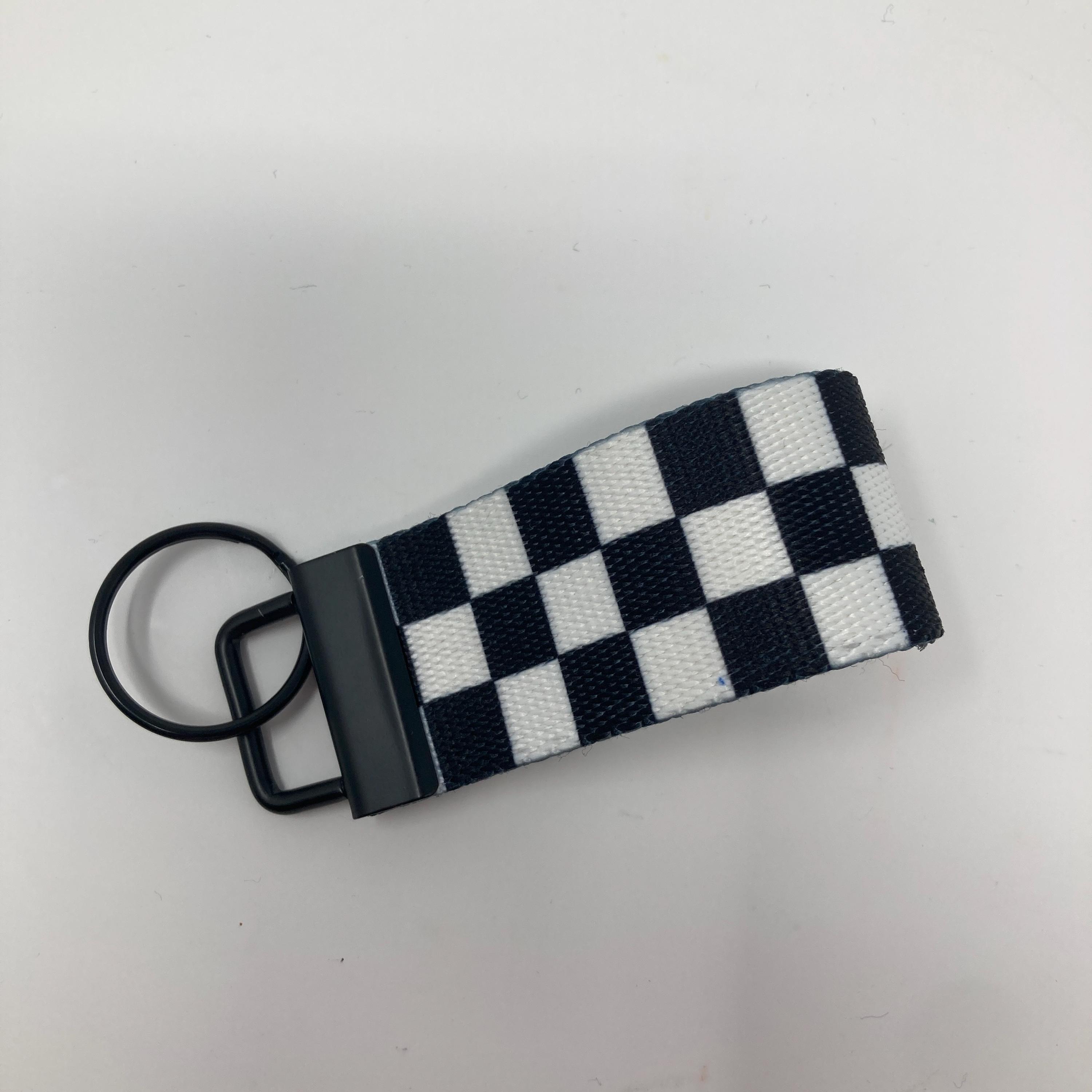 Black and White Checkered Key Fob Wristlet Keychain Keyring - Etsy