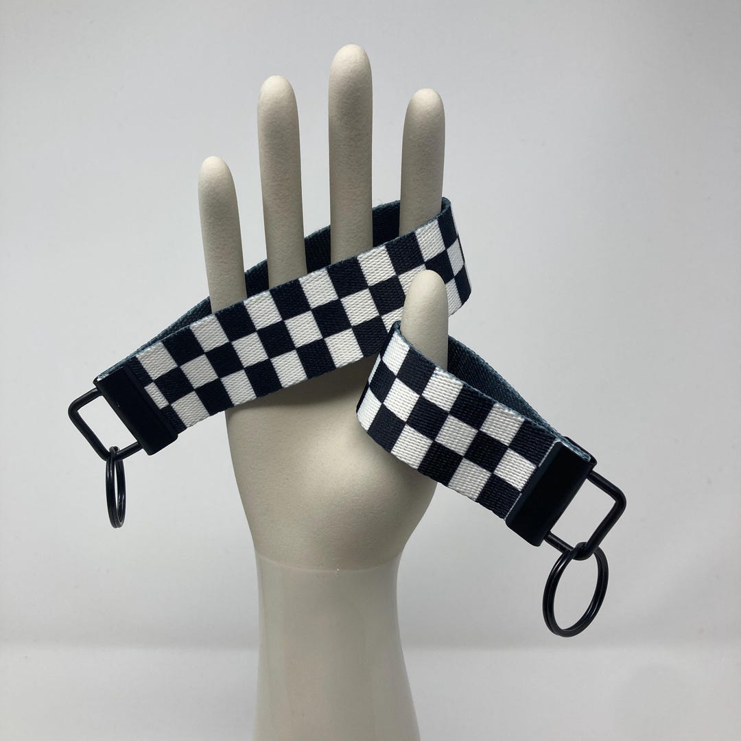 Black and White Checkered Key Fob Wristlet Keychain Keyring - Etsy