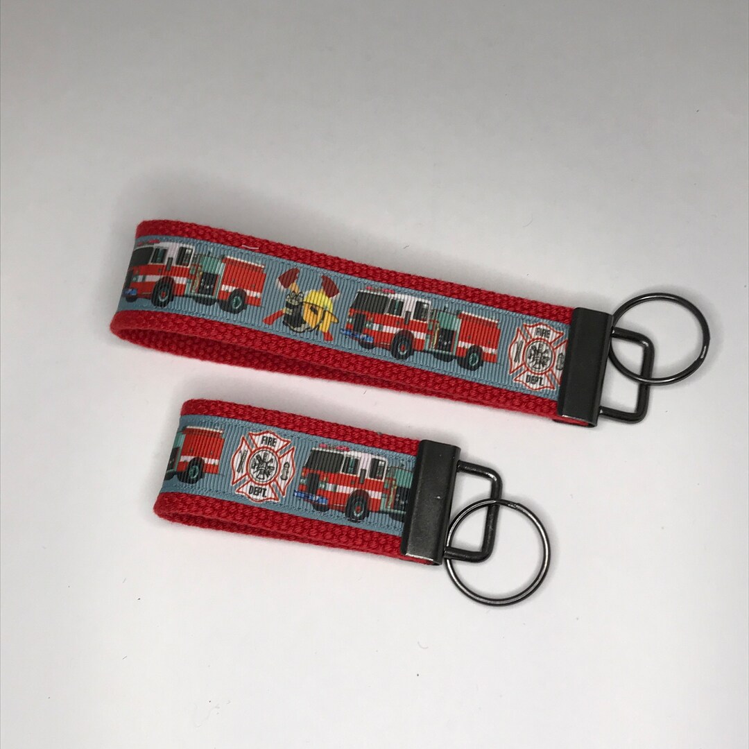 Fire Truck Fireman Fire Department Key Fob Wristlet Keychain - Etsy