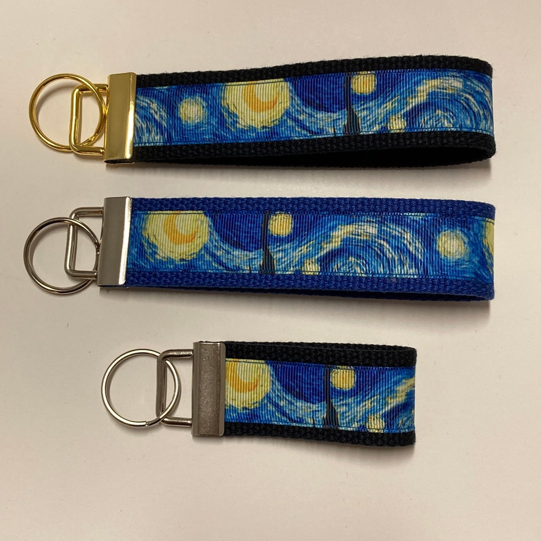 Van Gogh Starry Night Key Fob Wristlet Keychain Keyring - Etsy