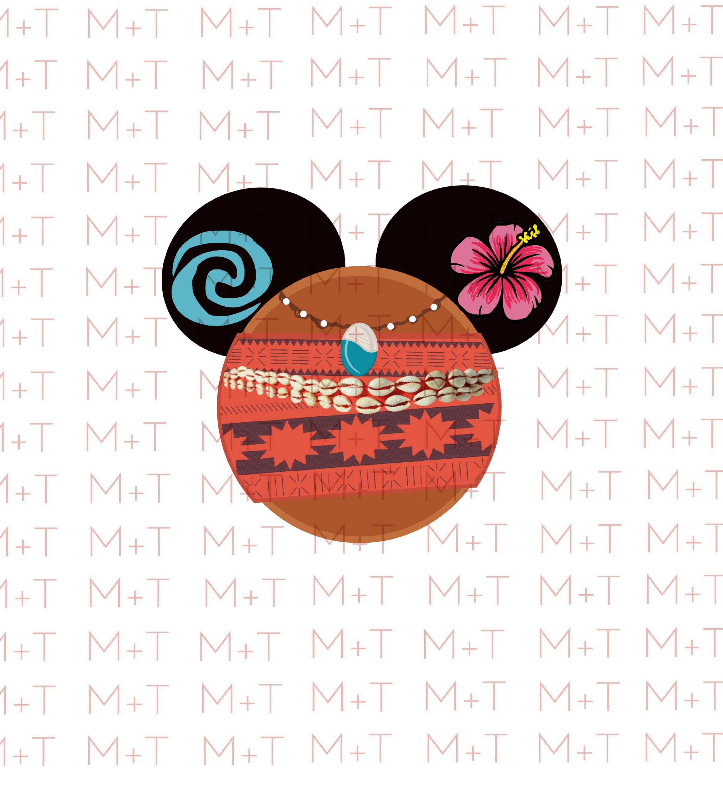 Moana inspired mouse ears PNG mickey head sublimation digital | Etsy