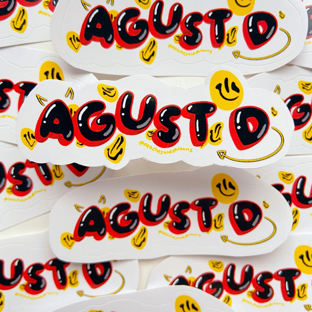 Bts Suga Agust D Die Cut Vinyl Decal Sticker Yoongi Happy Face Melt ...