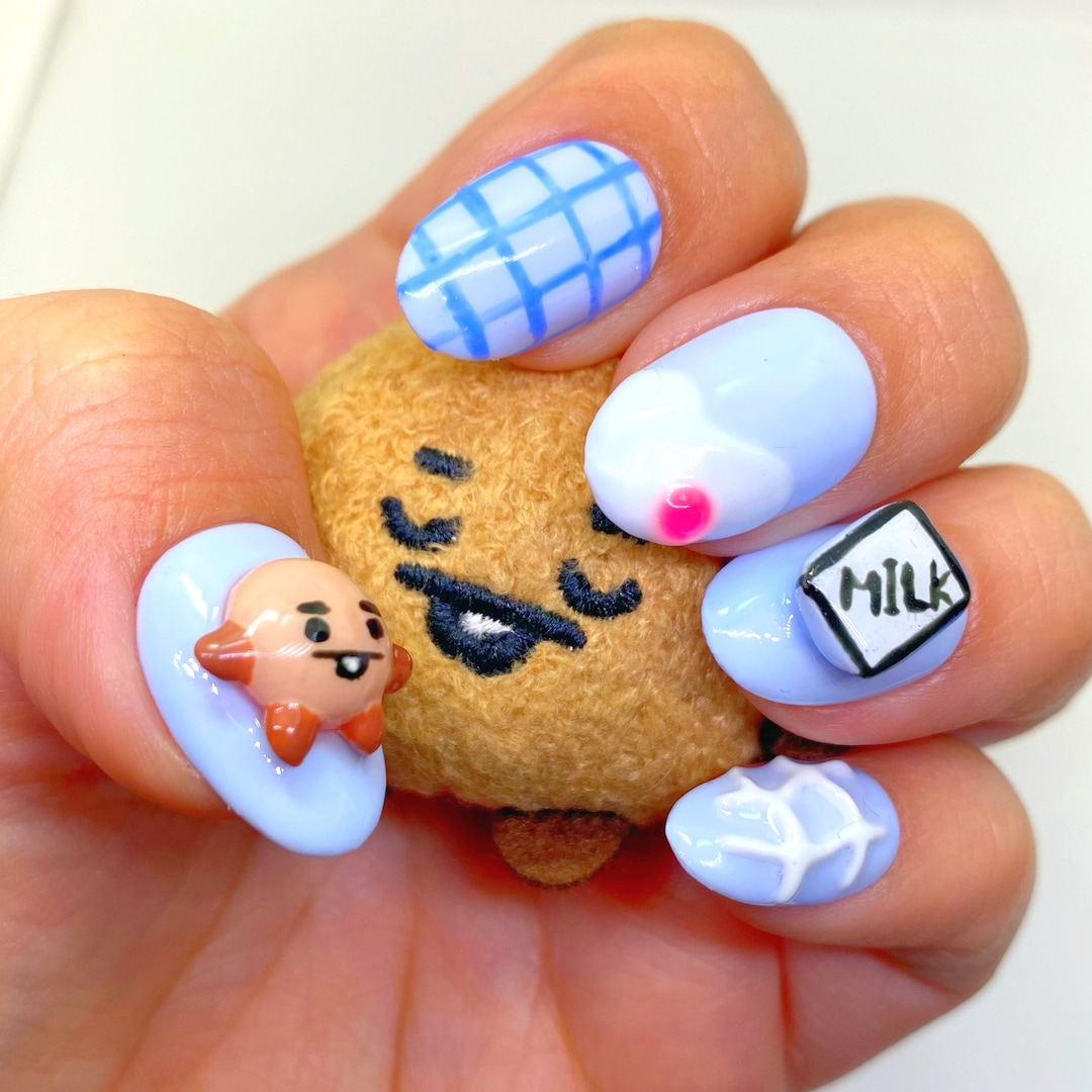 Pastel Blue Shooky Milk Press on Nails - Etsy
