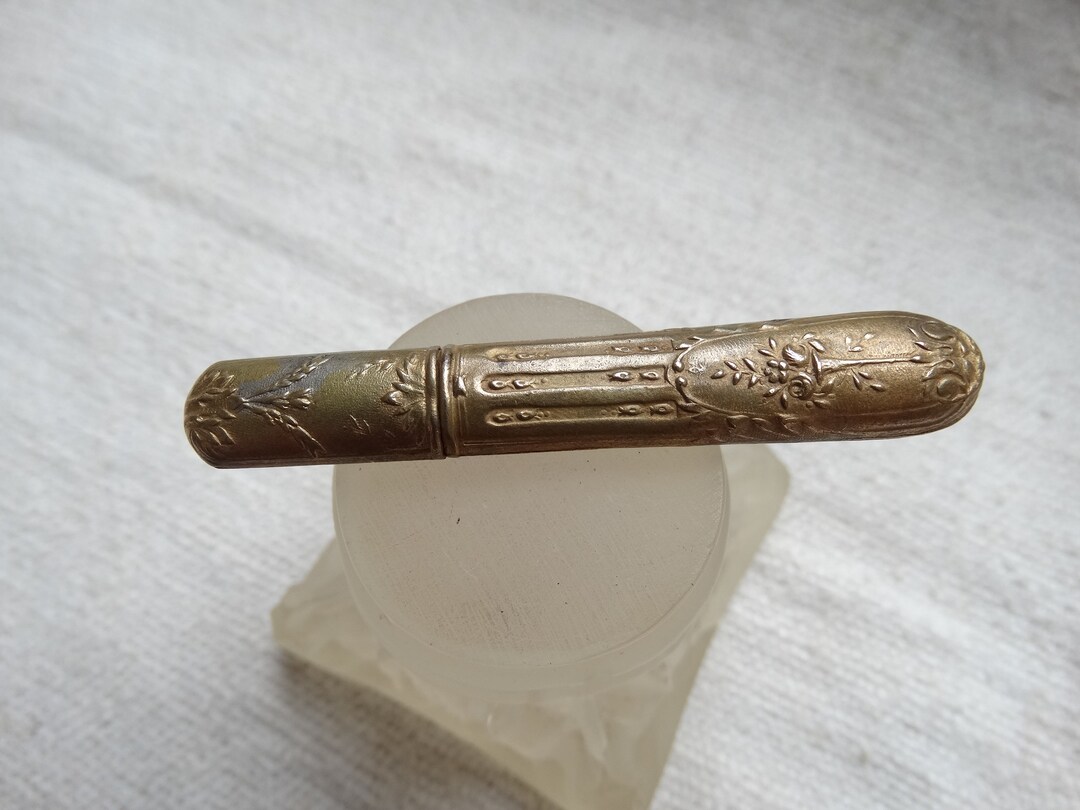 Art Nouveau Needle Case/worn Gilt Needle Holder/vintage French Sewing ...