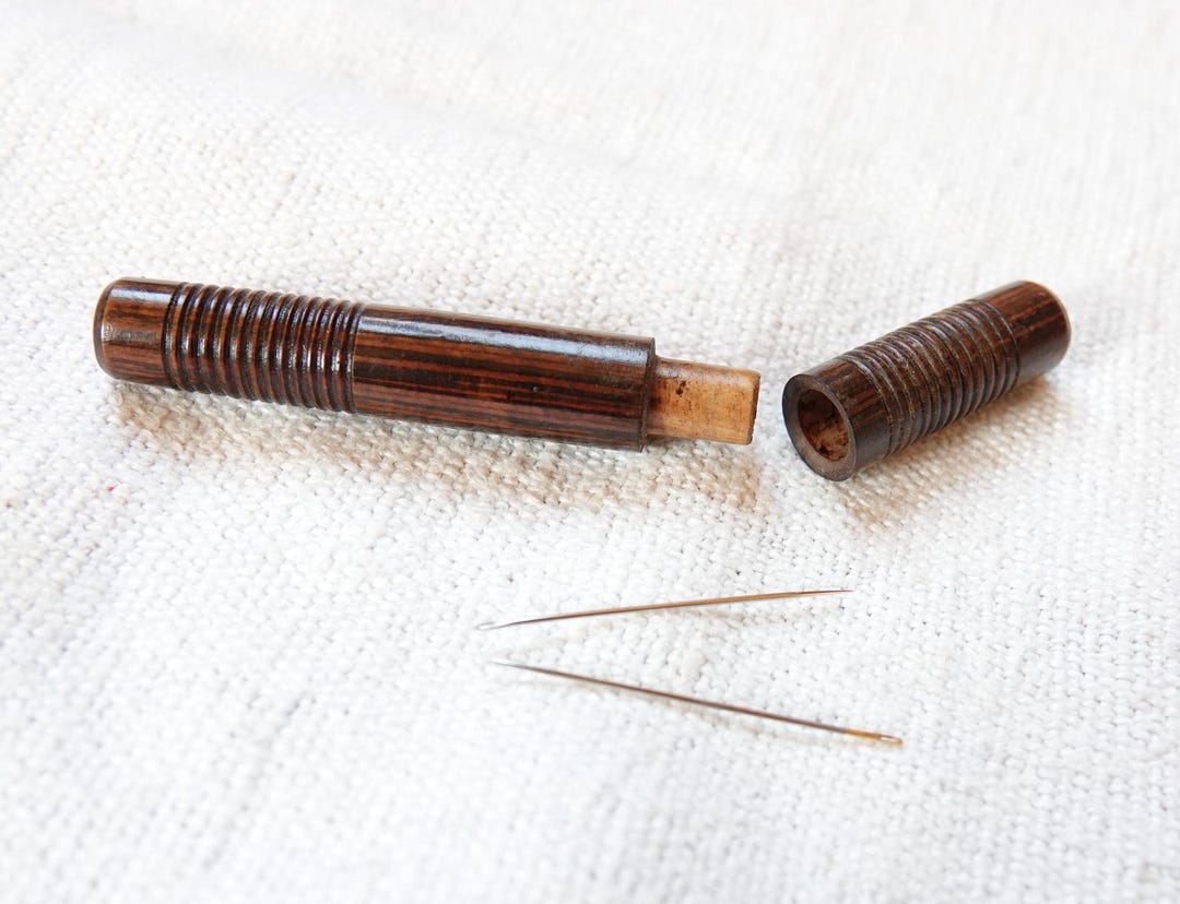 Antique Treen Needle Case, Painted Wood Grain Finish - Etsy
