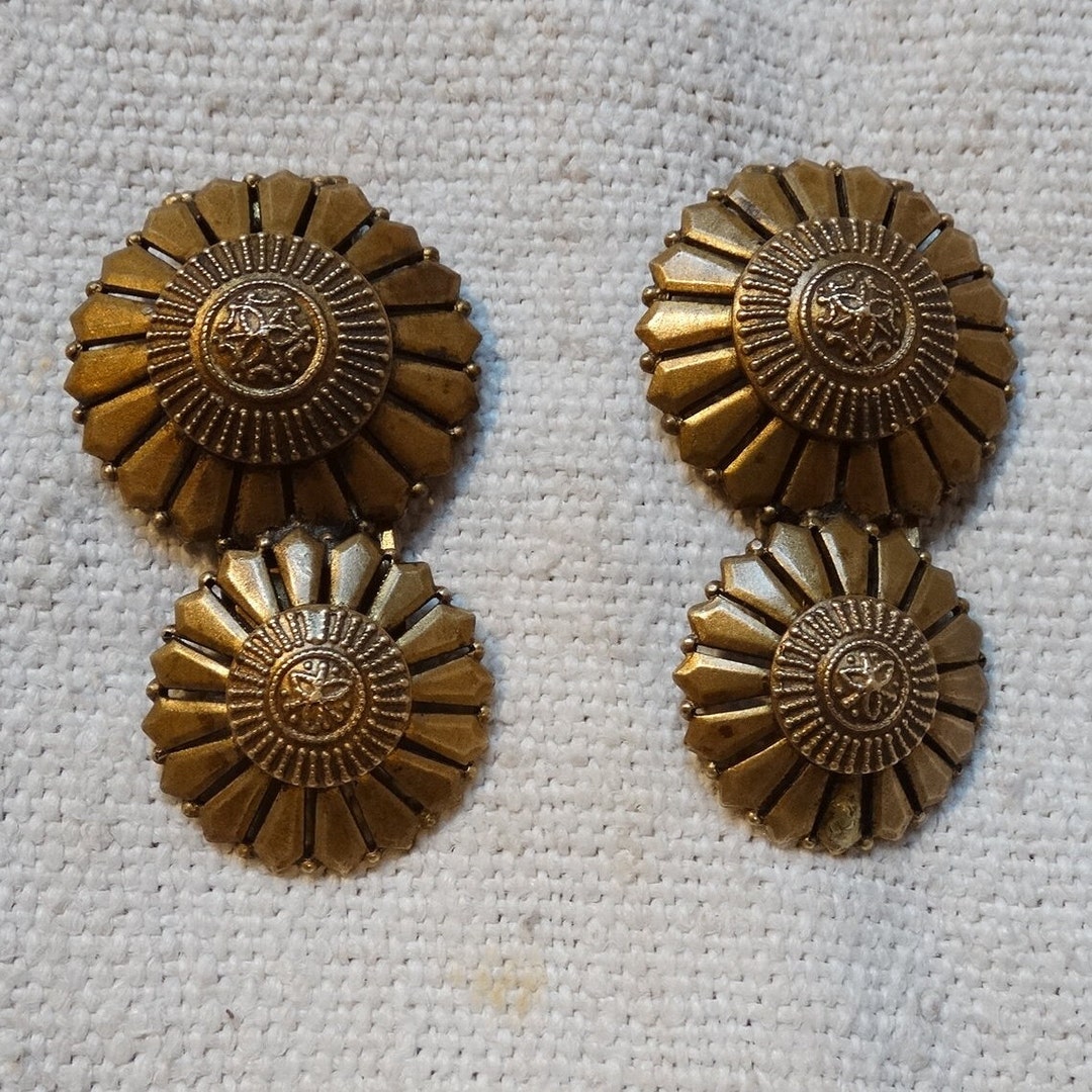 2 Vintage Dress Clips/art Deco Style Brass Dress Clips/pair Clips for ...