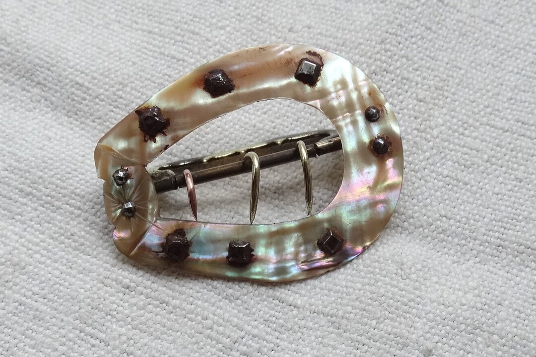 Antique Horse Shoe Belt Buckle/c19th Mother of Pearl Horse Shoe Buckle ...
