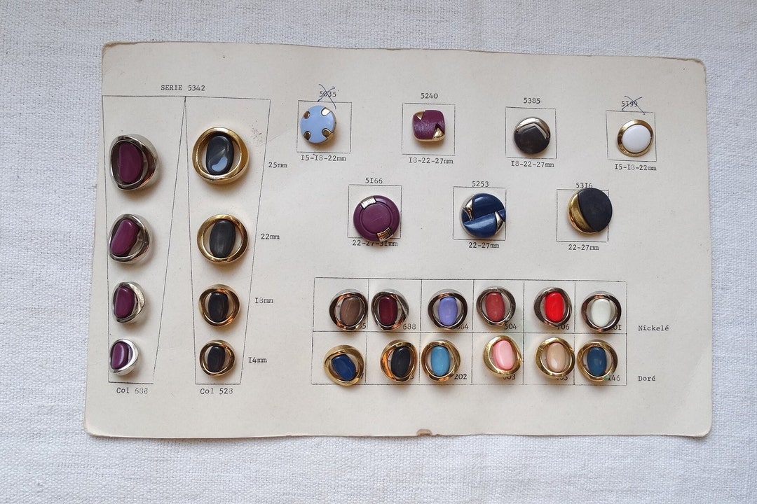 Vintage Card Sample Buttons/salesman's Sample/haberdashery/collectible ...