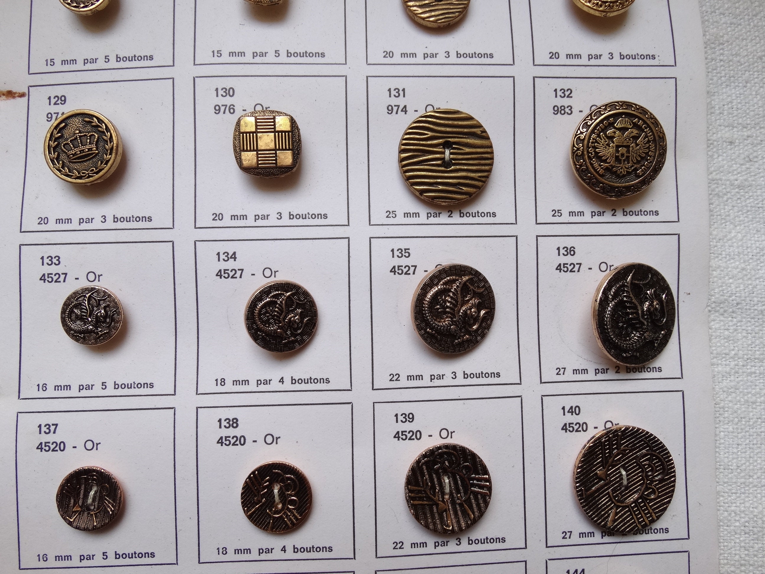 Vintage Card Sample Buttons/salesman's Sample/haberdashery/collectible ...