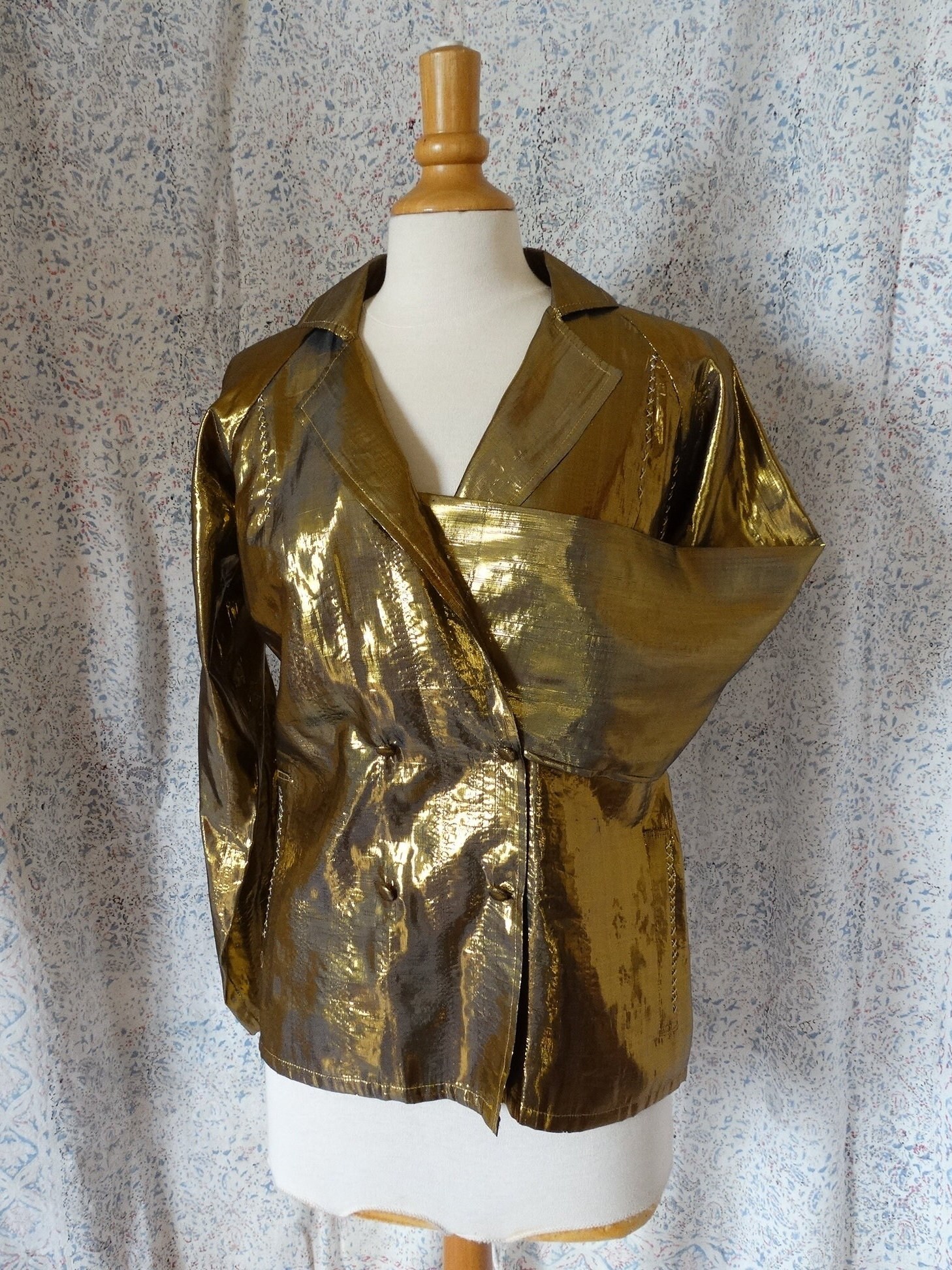 Gold Lamé Jacket/ladies Evening Jacket/hand Made/gold Evening - Etsy