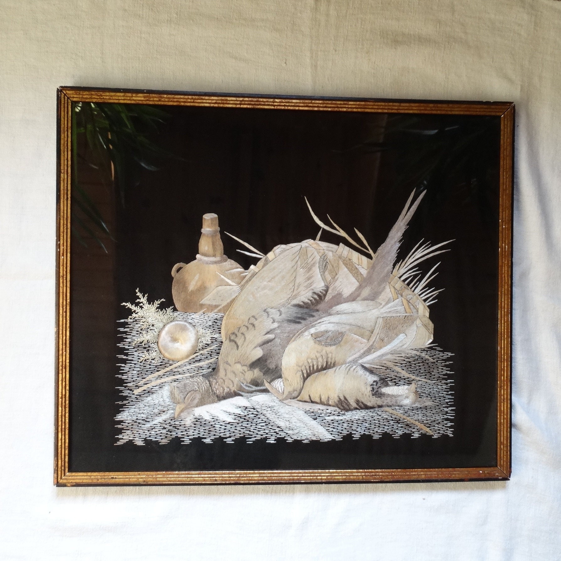 Antique Silk Needle Painting/chinese Still Life Embroidery/antique Silk ...