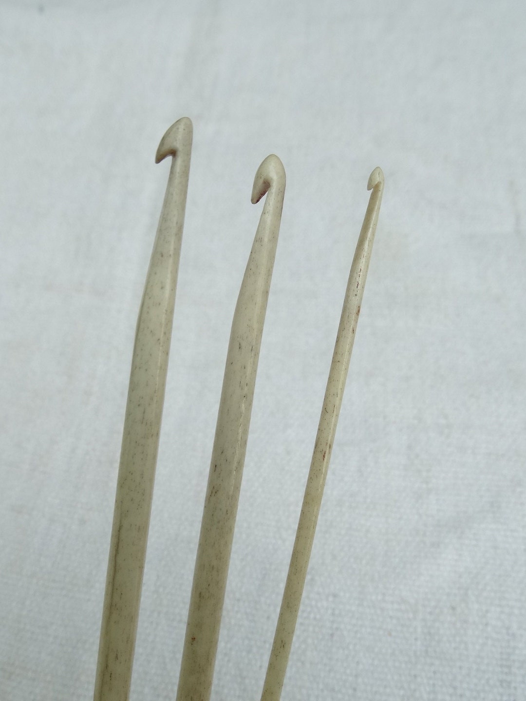 3 Antique Bone Crochet Hooks/turned Bone Lace Hooks/yarn Hooks for ...