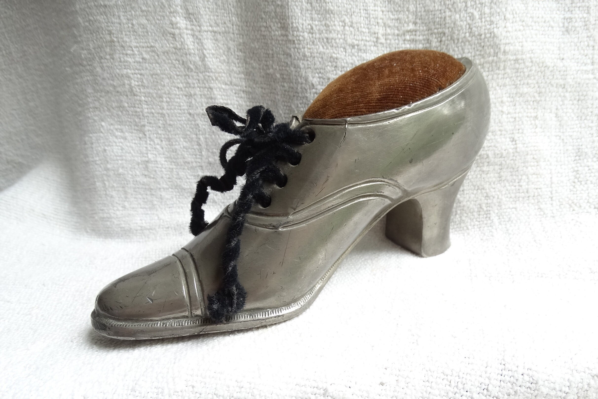 Antique Shoe Pin Cushion/novelty Victorian Pewter Pin - Etsy