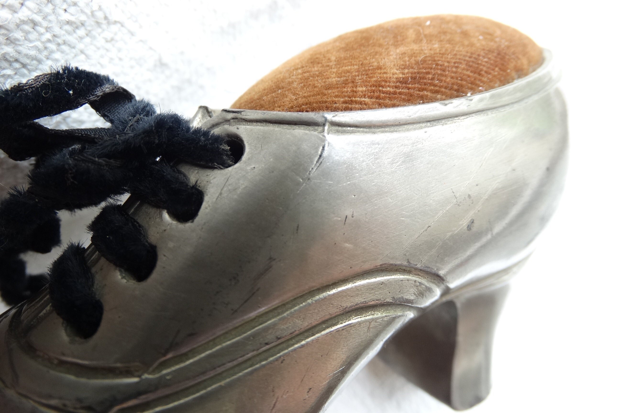 Antique Shoe Pin Cushion/novelty Victorian Pewter Pin Cushion/hat Pin ...