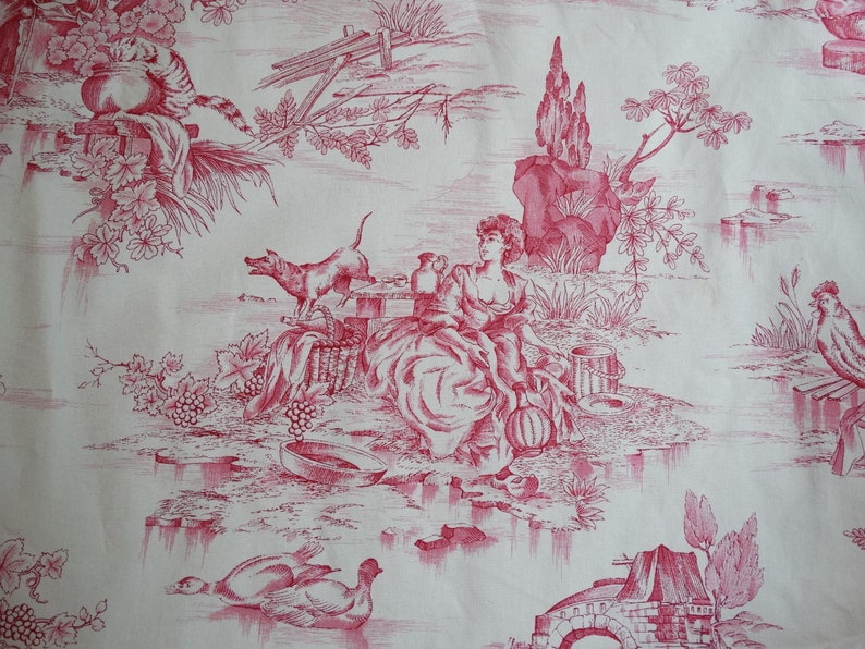 Oval Toile De Jouy Tablecloth/bucolic Scenes Fabric/tissus - Etsy