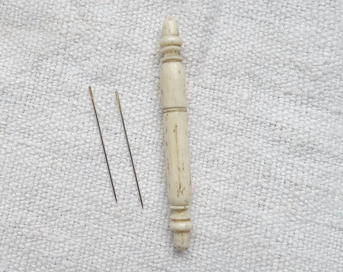Antique Needle Case/turned Bone Needle Holder/acorn Ends Needle Case ...