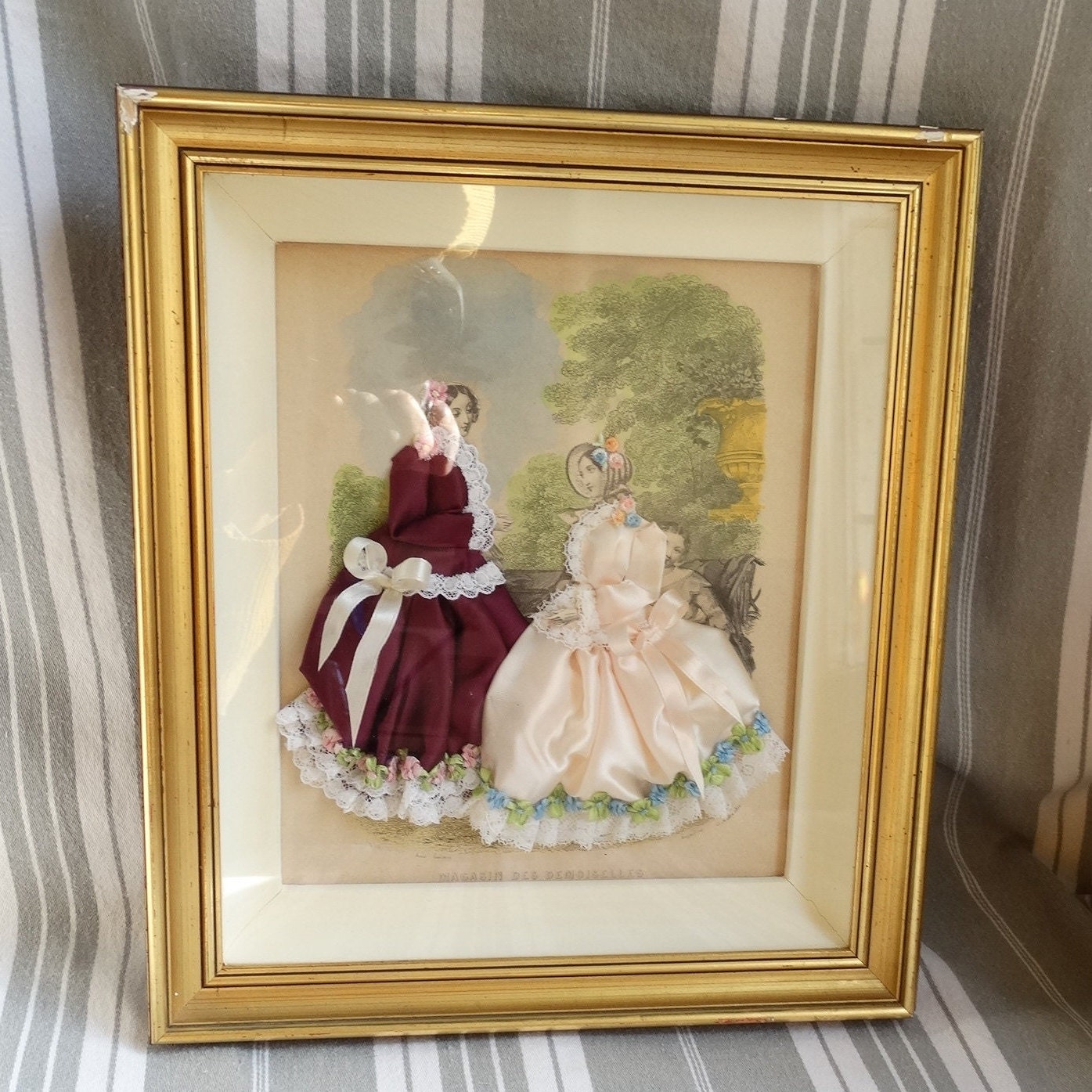 Vintage Shadow Box/3d Paris Mode Print/embellished C19th - Etsy