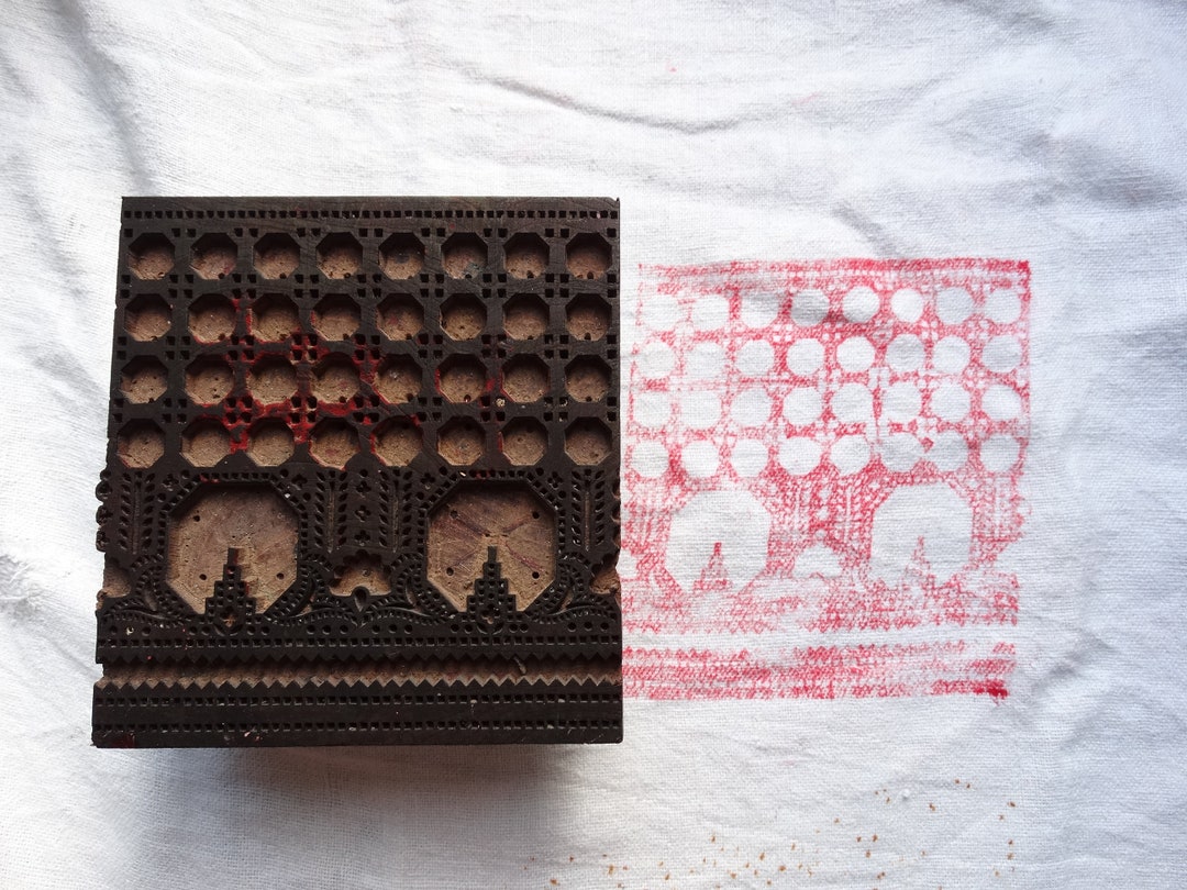 Vintage Textile Stamp/fabric Printing Block/textile Design/hand Carved ...