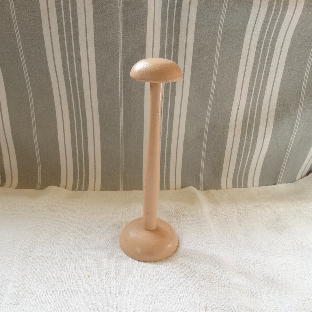 Vintage Wig Stand/pink Painted Hat Stand/shop Display/milliners Hat ...