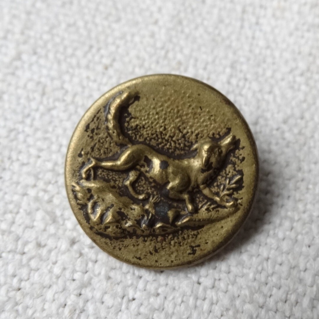 Antique Hunting Button/r-l & F Paris/c19th Fox Hunting Button/bouton De ...