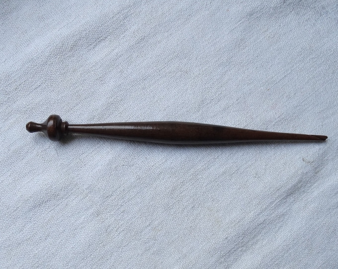 Antique Drop Spindle/turned Wood Spindle/ancien Fuseau De Filature ...