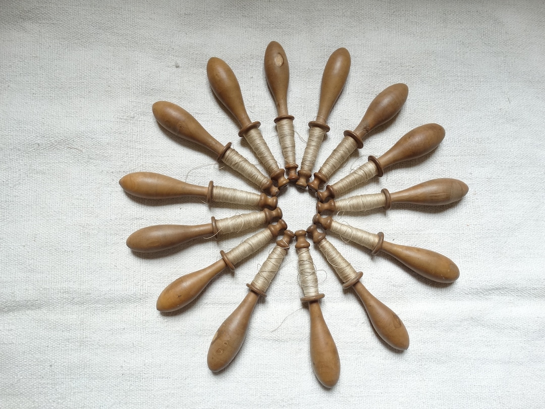 Antique French Lace Bobbins, Chunky Treen Lace Weights (set of 14 ...