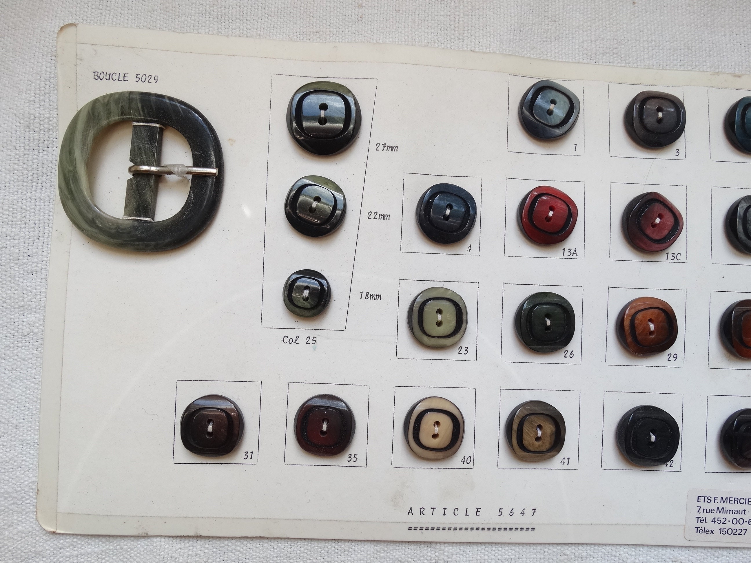 Vintage Card Sample Buttons & Buckle/salesman's - Etsy