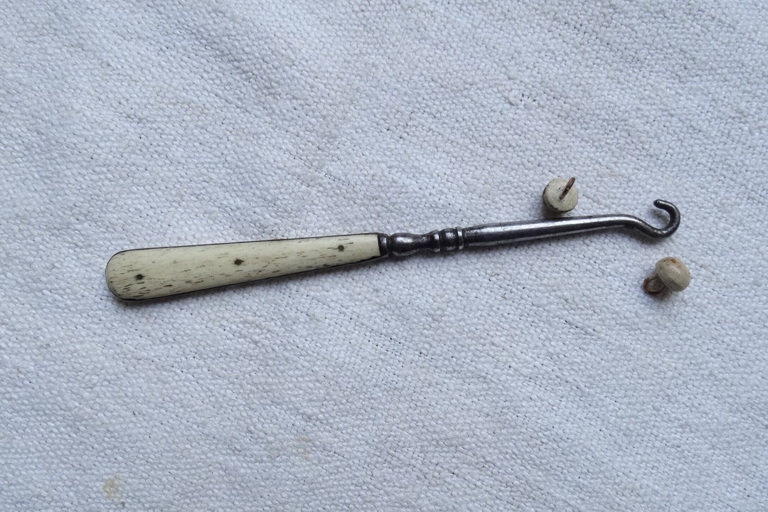 C19th Button Hook/steel and Bone Shoe or Boot Button Hook/victorian ...