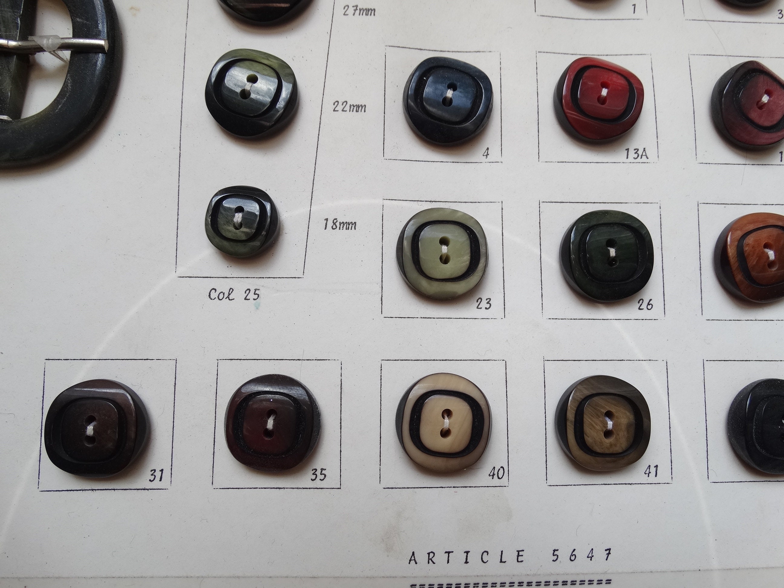 Vintage Card Sample Buttons & Buckle/salesman's - Etsy