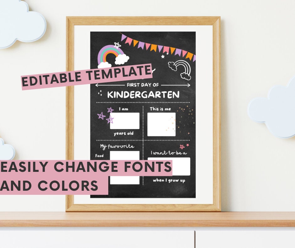 4 First Day of School Printable Signs Editable Back to School Signs ...