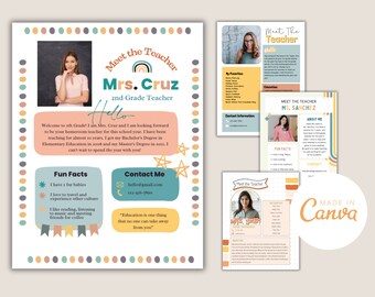 Meet the Teacher Template [editable CANVA Template] - Etsy