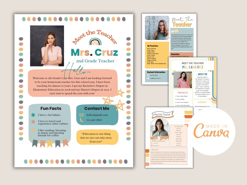 EDITABLE Meet the Teacher | 8 Meet the Teacher Templates | Edit in ...