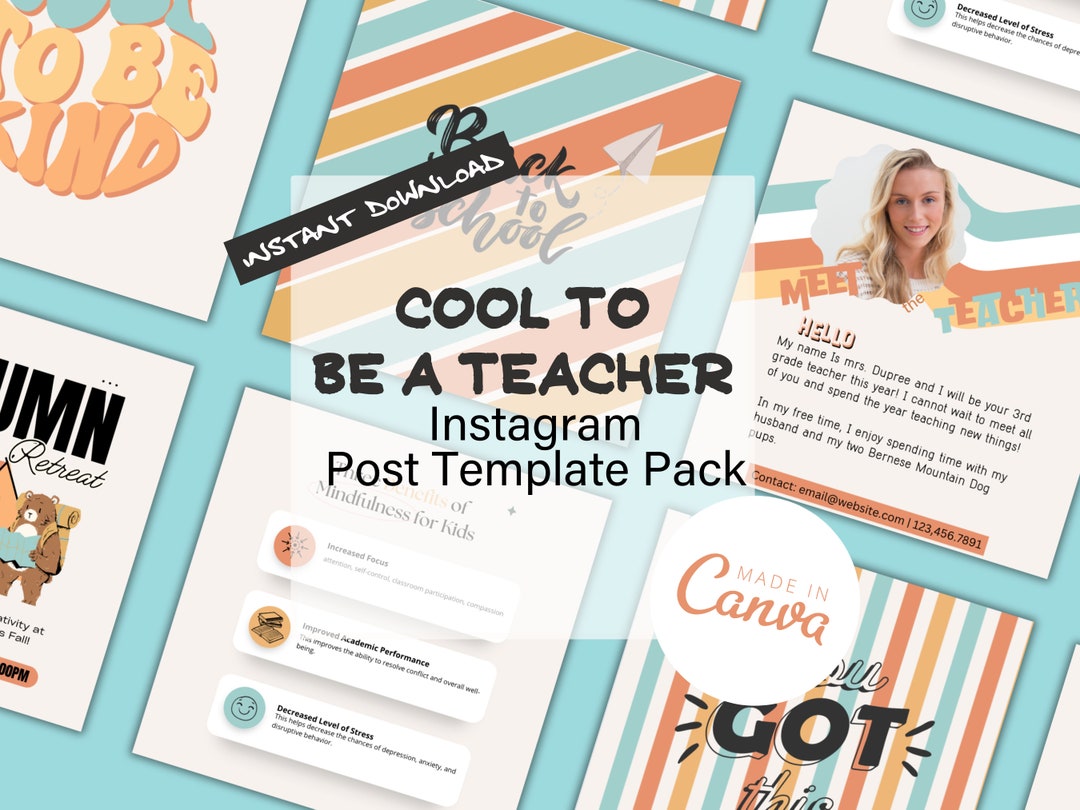 EDITABLE Teacher Instagram Posts | Customizable Teacher Posts for ...