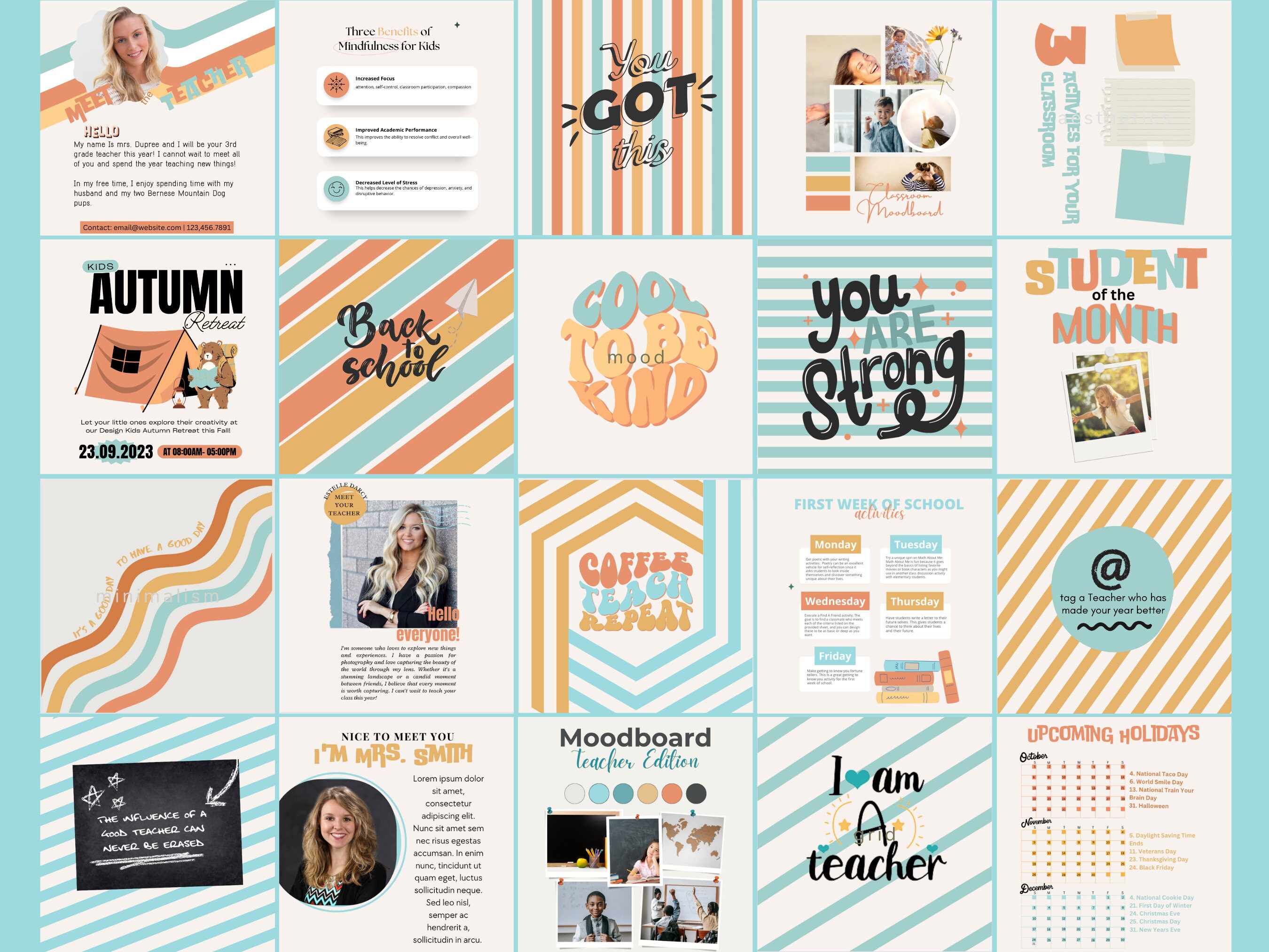 EDITABLE Teacher Instagram Posts Customizable Teacher Posts for ...