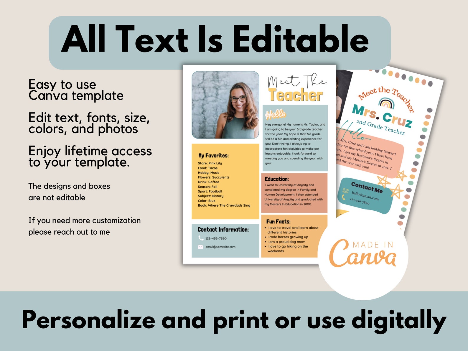 EDITABLE Meet the Teacher | 8 Meet the Teacher Templates | Edit in ...