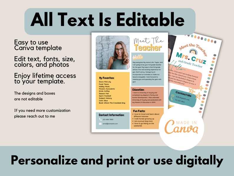 EDITABLE Meet the Teacher | 8 Meet the Teacher Templates | Edit in ...