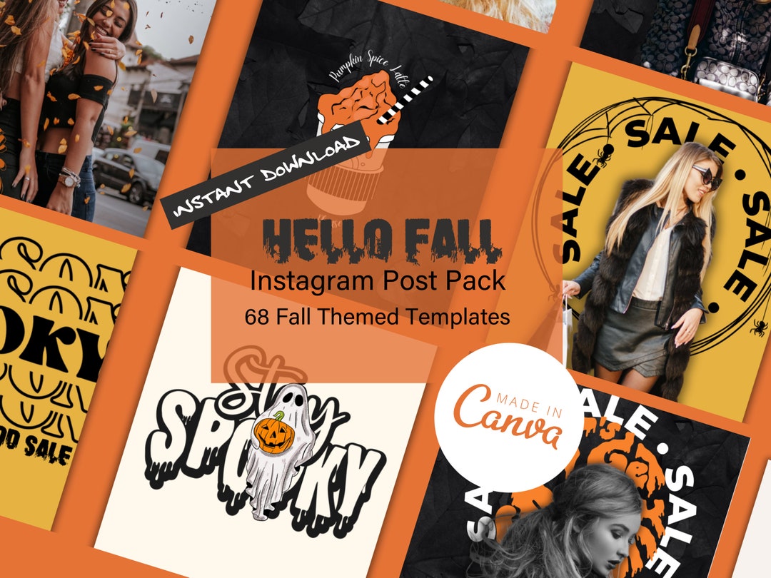 EDITABLE Fall Instagram Post Templates | Canva Instagram Post Templates ...