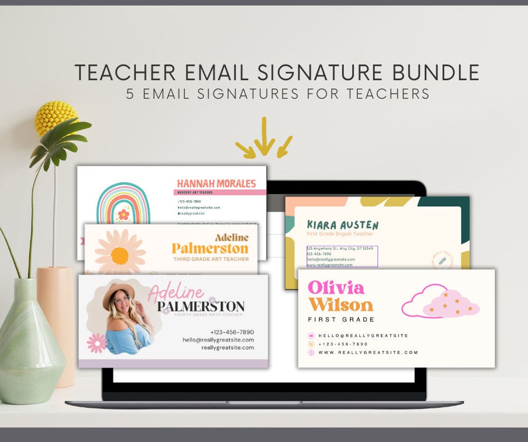 Teacher Email Signature Bundle | Email Signature Templates for Teachers ...