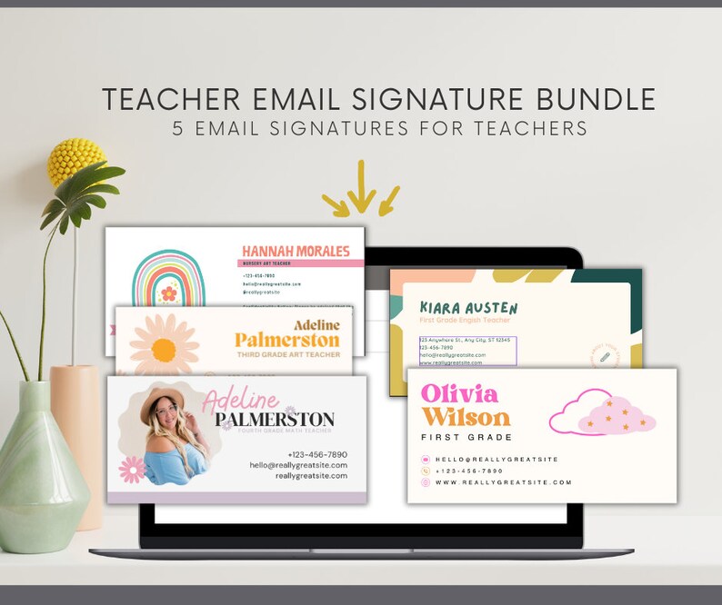 Teacher Email Signature Bundle | Email Signature Templates for Teachers ...