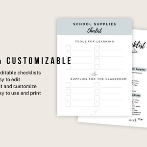 6 Teacher Checklist Templates | Checklist Printable | Customizable ...