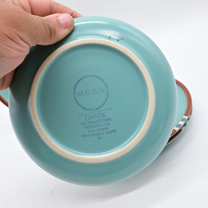 Dansk Mesa Turquoise Tea Cup and Saucers Stoneware Southwest Japan Set ...