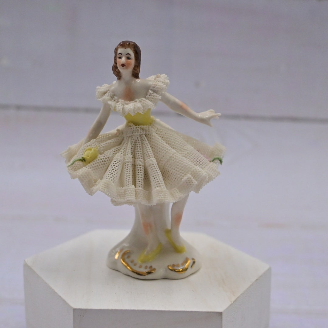 Vintage Dresden Lace Ballerina Girl German Porcelain Figure - Etsy