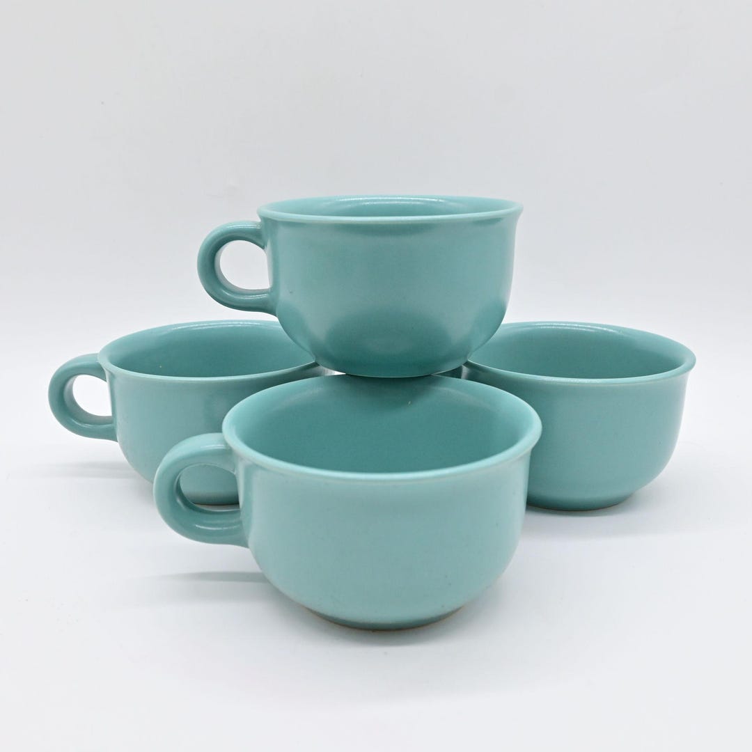 Dansk Mesa Turquoise Tea Cup and Saucers Stoneware Southwest Japan Set ...
