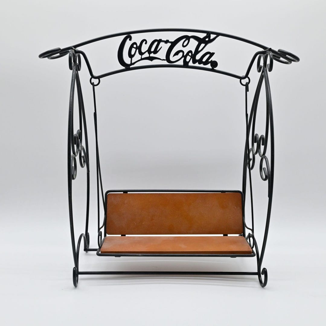 Vintage 1999 Coca-cola Miniature Park Metal Wood Seat Swing - Etsy