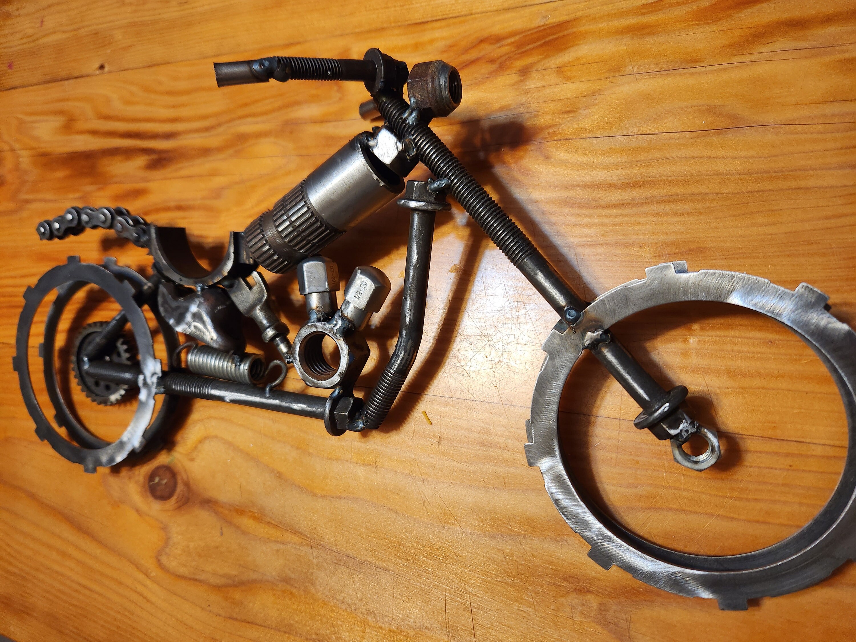 Scrap Metal Motorcycle Sculpture - Etsy
