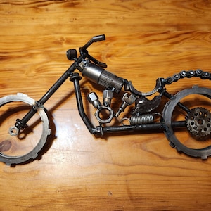 Scrap Metal Motorcycle Sculpture - Etsy