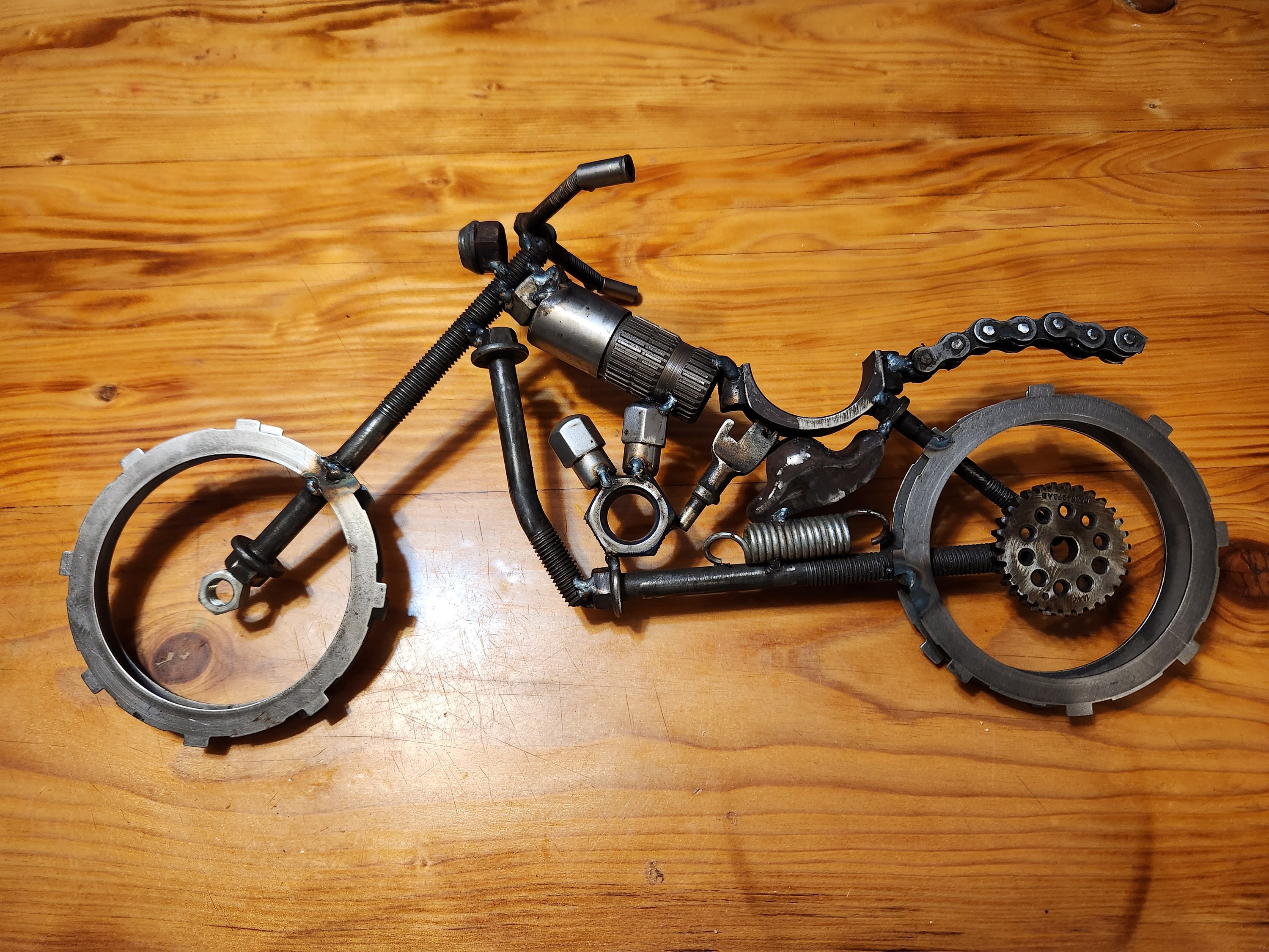 Scrap Metal Motorcycle Sculpture - Etsy